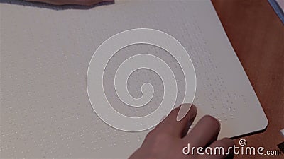 Blind Hand with Disability Touch and Read Text Stock Footage - Video of ...