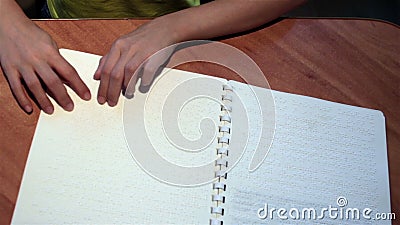 Blind Hand with Disability Touch and Read Text Stock Video - Video of ...