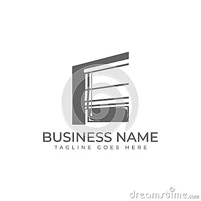 Blinds Window Coverings Logo Design Vector Illustration | CartoonDealer ...