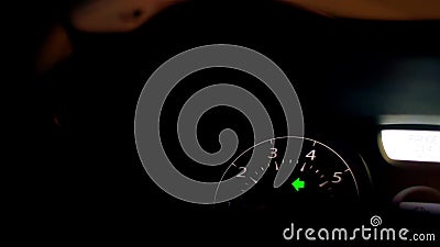 A Blinker or Turn Indicator on the Interior of a Car Green Arrow Shows ...