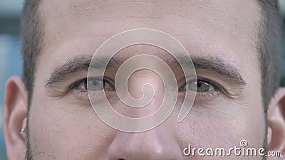 Blinking Eyes of Young Man stock video. Video of office - 126767771