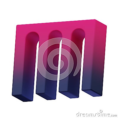 3d Blocky Shape With 3d Design Illustration Royalty-Free Cartoon ...