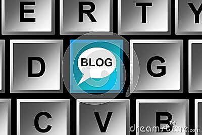 Blog Blogging Computer Key Keyboard Information Stock Illustration ...