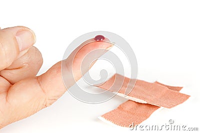 Blood Finger And Band-aid Royalty Free Stock Images - Image: 11175709