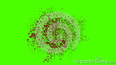 Blood Splatter Splashing with Drops on a Green Screen Stock Video ...