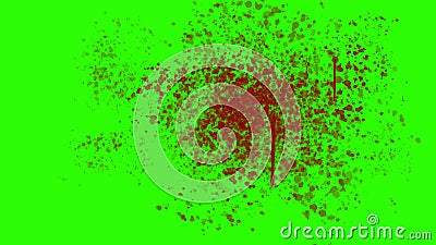 Blood Splatter on the Wall on a Green Screen Background Stock Video ...