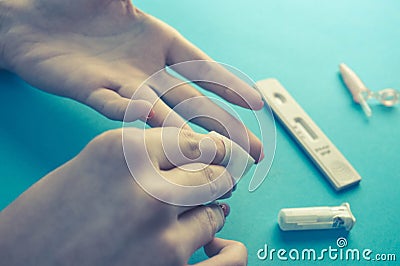 Blood Test In The Laboratory. Fingerstick Testing And Sampling ...