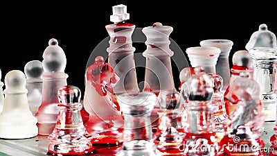 Bloody Chess Game Made by Glass Stock Video - Video of pawn, isolated ...