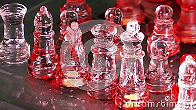 Bloody Chess Game Made by Glass Stock Video - Video of pawn, isolated ...
