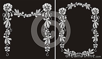 Blooming Flower Frame, Black & White Border Stock Photography - Image ...