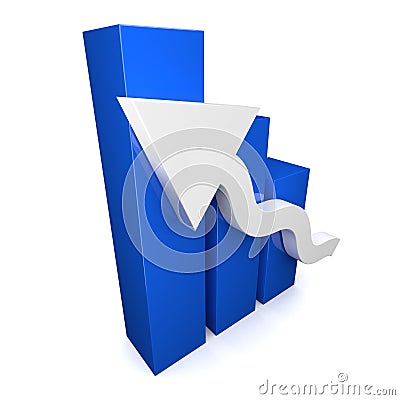 Blue 3D Graph With White Arrow Stock Photo | CartoonDealer.com #8318910