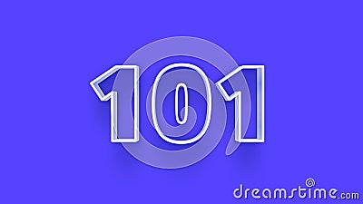 Blue 3d Symbol Of 101 Number Icon On Blue Background Royalty-Free Stock ...