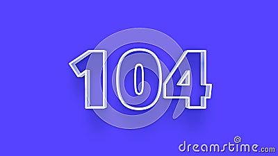 Blue 3d Symbol Of 104 Number Icon On Blue Background Stock Photography ...