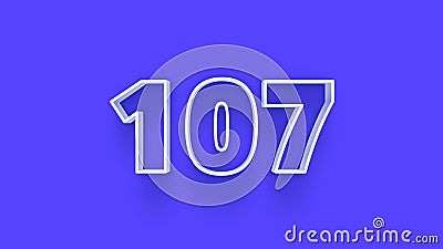 Blue 3d Symbol Of 107 Number Icon On Blue Background Royalty-Free Stock ...