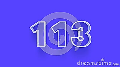 Blue 3d Symbol Of 113 Number Icon On Blue Background Royalty-Free Stock ...