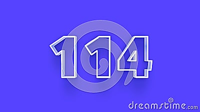Blue 3d Symbol Of 114 Number Icon On Blue Background Stock Image ...