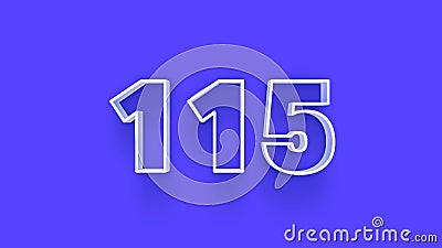 Blue 3d Symbol Of 115 Number Icon On Blue Background Royalty-Free Stock ...