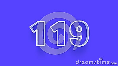 Blue 3d Symbol Of 119 Number Icon On Blue Background Royalty-Free Stock ...
