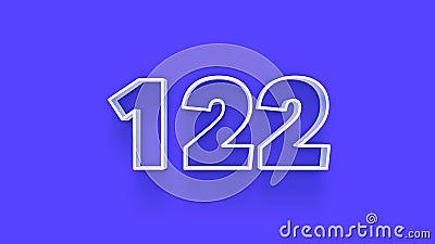 Blue 3d Symbol Of 122 Number Icon On Blue Background Stock Image ...