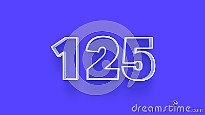 Blue 3d Symbol Of 125 Number Icon On Blue Background Stock Image ...