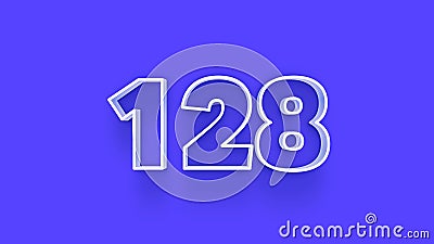 Blue 3d Symbol Of 128 Number Icon On Blue Background Royalty-Free Stock ...