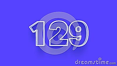 Blue 3d Symbol Of 129 Number Icon On Blue Background Stock Photography ...