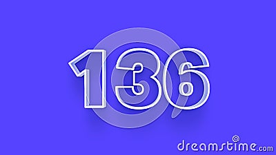 Blue 3d Symbol Of 136 Number Icon On Blue Background Stock Image ...