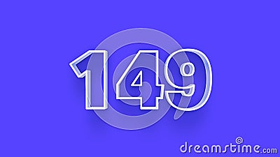 Blue 3d Symbol Of 149 Number Icon On Blue Background Stock Photo ...