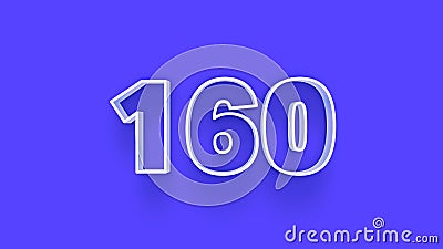 Blue 3d Symbol Of 160 Number Icon On Blue Background Stock Image ...
