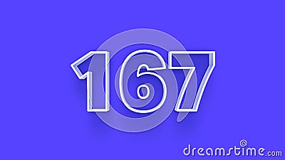 Blue 3d Symbol Of 167 Number Icon On Blue Background Stock Photo ...