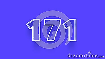 Blue 3d Symbol Of 171 Number Icon On Blue Background Royalty-Free Stock ...