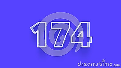 Blue 3d Symbol Of 174 Number Icon On Blue Background Stock Photo ...