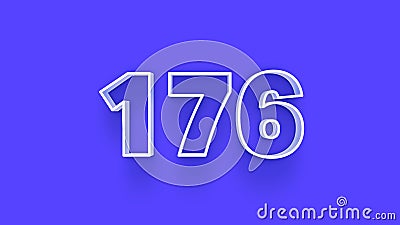 Blue 3d Symbol Of 176 Number Icon On Blue Background Stock Image ...
