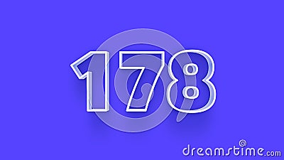 Blue 3d Symbol Of 178 Number Icon On Blue Background Stock Image ...