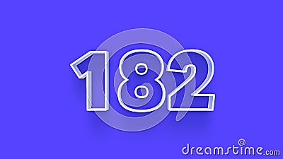 Blue 3d Symbol Of 182 Number Icon On Blue Background Stock Photography ...