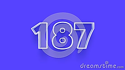 Blue 3d Symbol Of 187 Number Icon On Blue Background Royalty-Free Stock ...