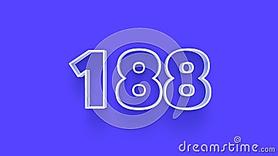 Blue 3d Symbol Of 188 Number Icon On Blue Background Stock Photo ...
