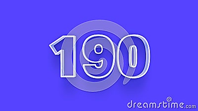 Blue 3d Symbol Of 190 Number Icon On Blue Background Stock Photography ...