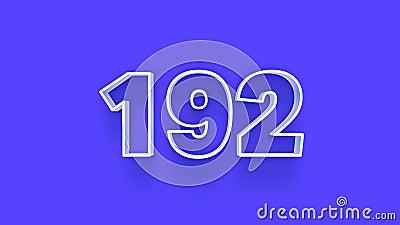 Blue 3d Symbol Of 192 Number Icon On Blue Background Royalty-Free Stock ...