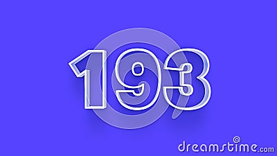 Blue 3d Symbol Of 193 Number Icon On Blue Background Stock Photo ...