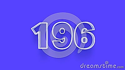 Blue 3d Symbol Of 196 Number Icon On Blue Background Royalty-Free Stock ...
