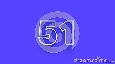 Blue 3d Symbol Of 51 Number Icon On Blue Background Royalty-Free Stock ...