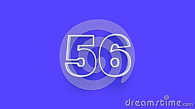 Blue 3d Symbol Of 56 Number Icon On Blue Background Stock Photo ...