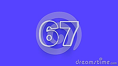 Blue 3d Symbol Of 67 Number Icon On Blue Background Royalty-Free Stock ...