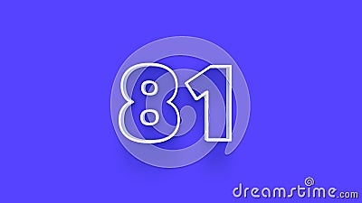 Blue 3d Symbol Of 81 Number Icon On Blue Background Royalty-Free Stock ...