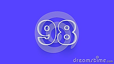 Blue 3d Symbol Of 98 Number Icon On Blue Background Royalty-Free Stock ...