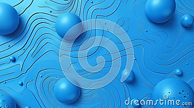 Blue Abstract Background, 3D Render. Topographic Map, Texture With ...