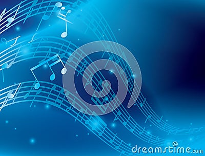 Blue Abstract Background With Music Notes - Eps Stock Photos - Image ...