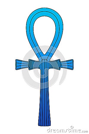 Blue Ankh Sign, Cross With Handle, Ancient Egyptian Hieroglyphic Symbol ...