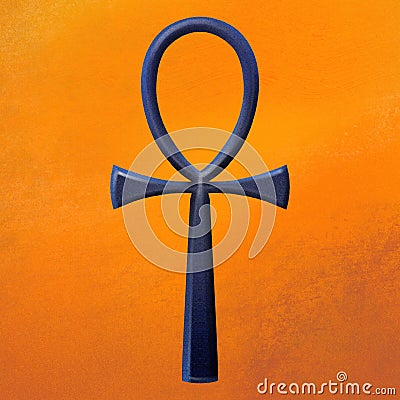 A Blue Ankh Symbol In The Style Of Digital Airbrushing. Royalty-Free ...